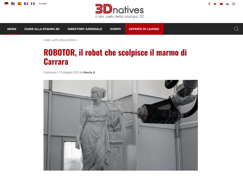 “ROBOTOR, the robot that sculpts Carrara marble” - 3D natives > ROBOTOR